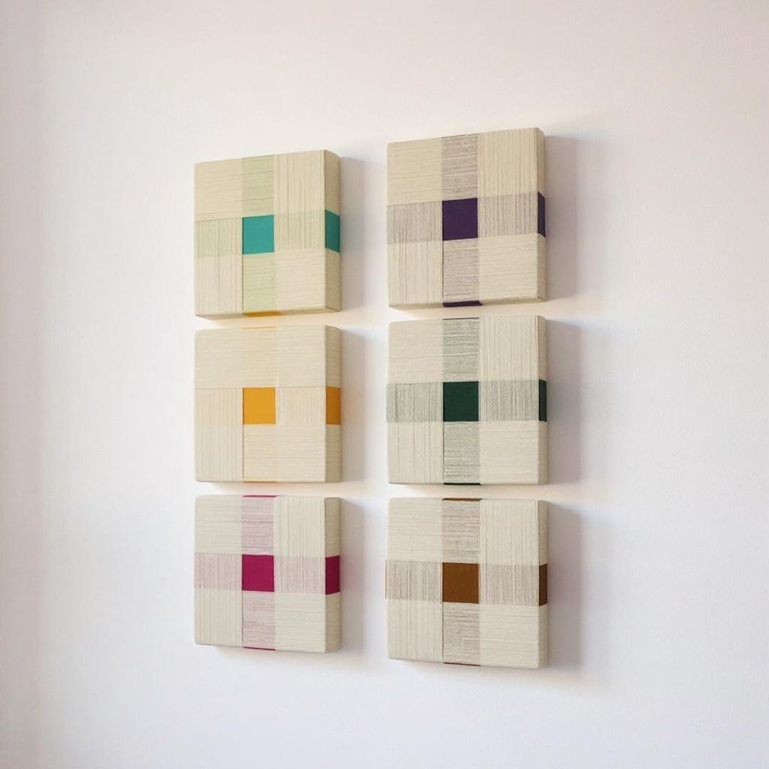 Colorful Textile Wall Art Set, Handwoven Fiber Art, Modern Bold Decor ...