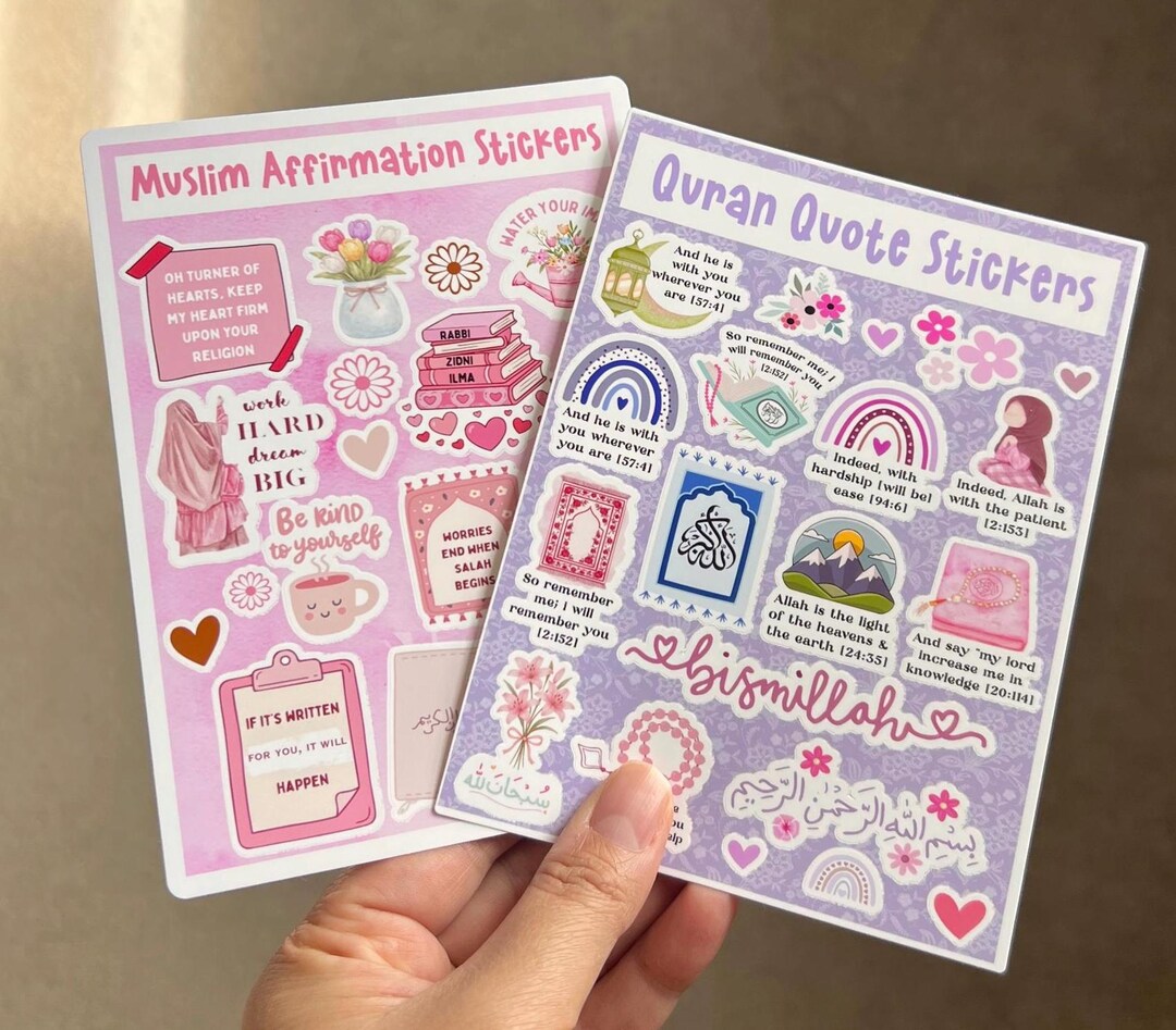 Islamic Sticker Bundle | Quran Quotes, Muslim Affirmations, Deen Over ...