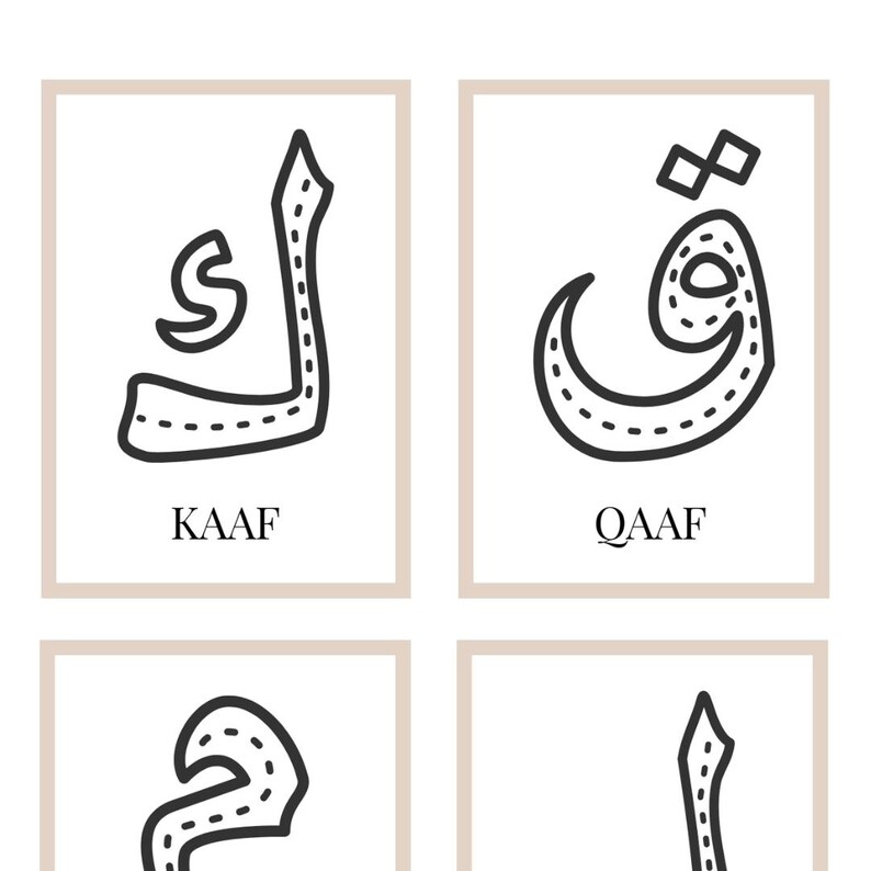 Arabic Alphabet Flashcards: Alif to Yaa, Muslim Homeschool (PDF ...