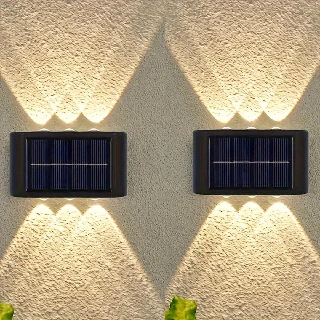 Waterproof Solar Wall Lights (pack of 2): Outdoor Garden & Fence ...