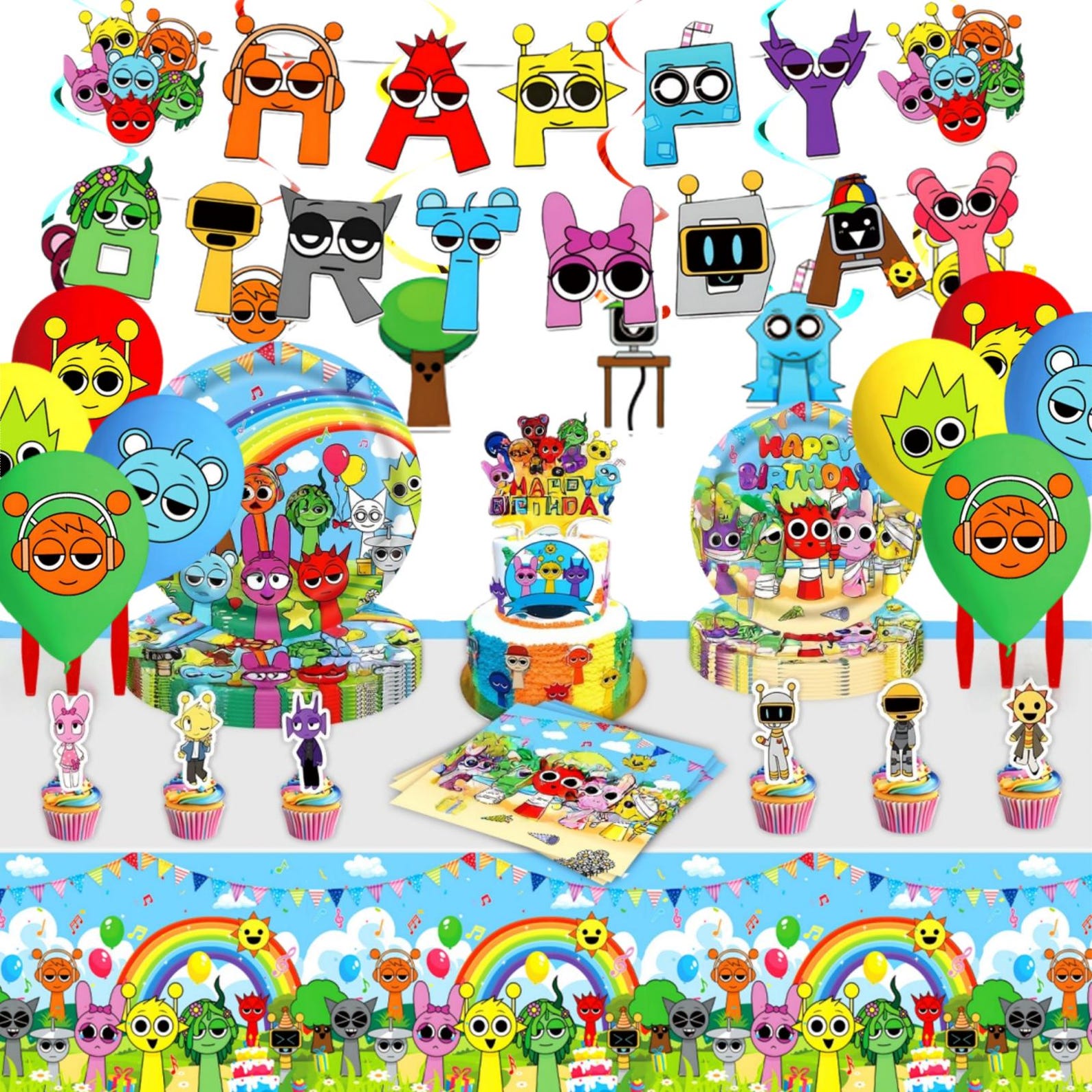 Sprunki Rhythm Box Birthday Party Supplies – Kids Decorations - Etsy