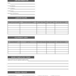 Equipment Fuel Log Sheet, Gas & Diesel Tracker, Daily Equipment ...