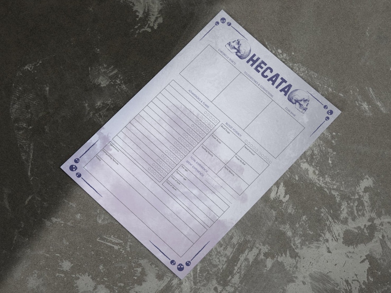 VTM Character Sheet Hecata – Vampire the Masquerade V5 Clan Sheet, 5 ...