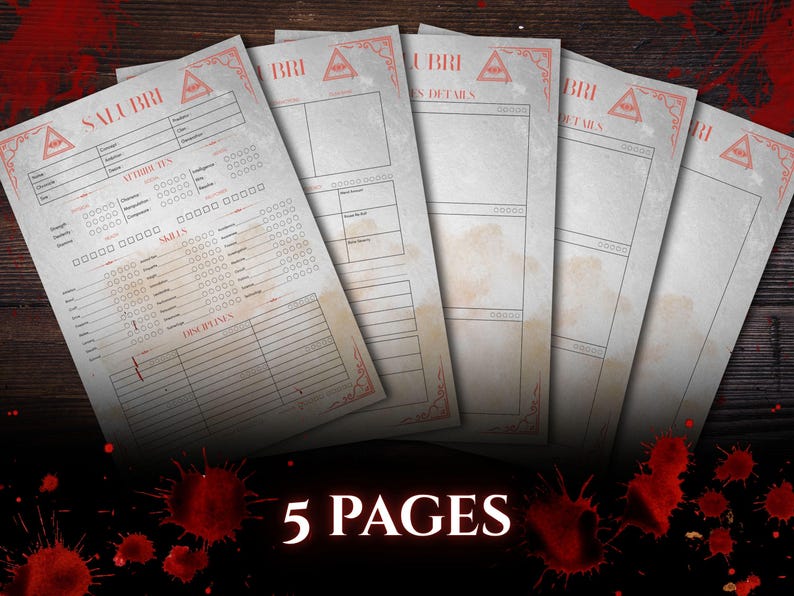 VTM Character Sheet Salubri – Vampire the Masquerade V5 Clan Sheet, 5 ...