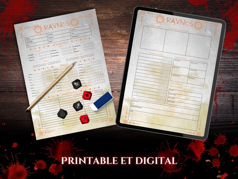 VTM Character Sheet Ravnos – Vampire the Masquerade V5 Clan Sheet, 5 ...