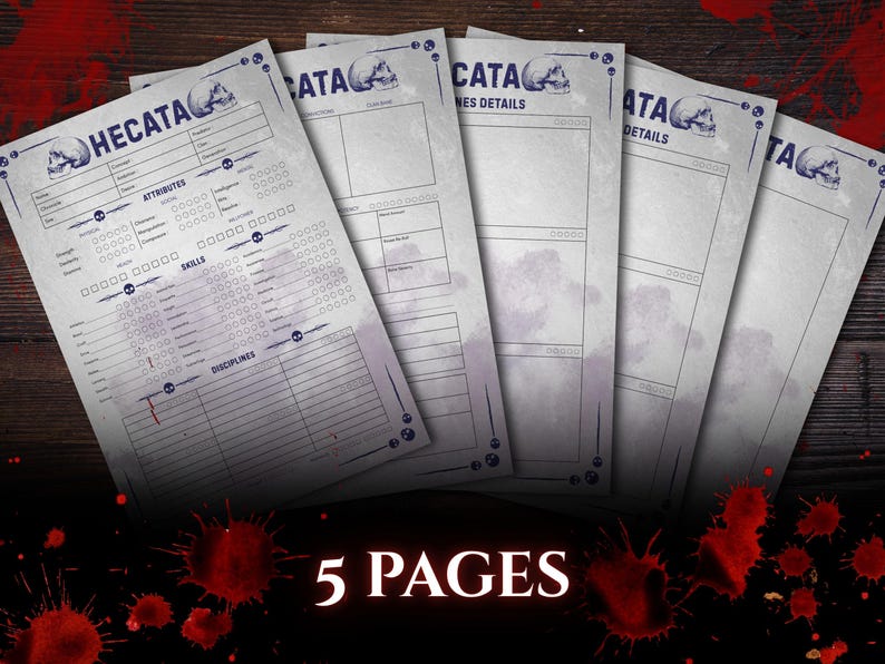 VTM Character Sheet Hecata – Vampire the Masquerade V5 Clan Sheet, 5 ...