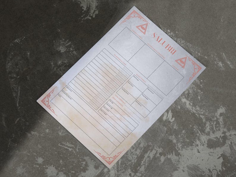 VTM Character Sheet Salubri – Vampire the Masquerade V5 Clan Sheet, 5 ...