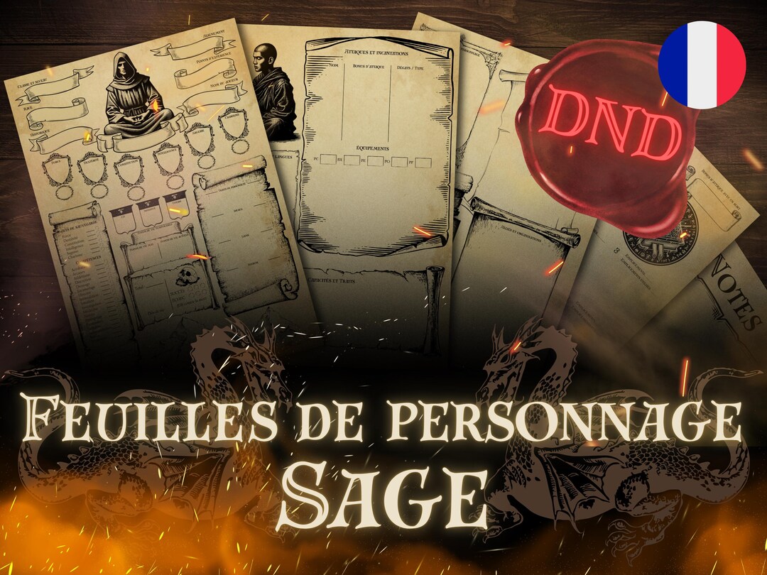 DND Character Sheet Sage PDF – Dungeons & Dragons 5th Edition Scholar ...