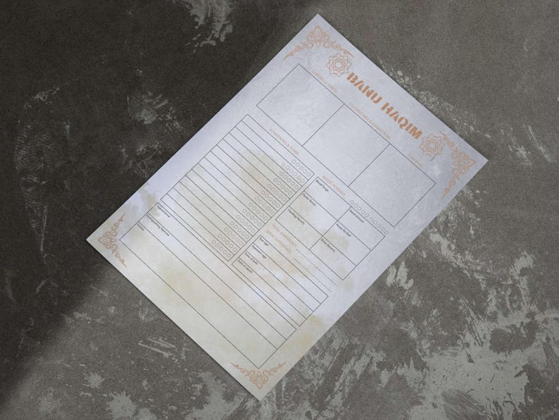 VTM Character Sheet Banu Haqim – Vampire the Masquerade V5 Clan Sheet ...