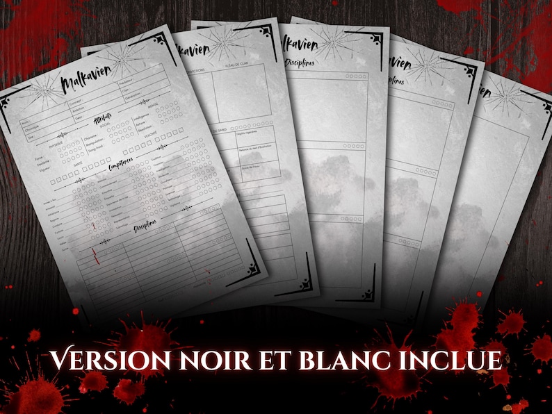VAMPIRE V5 Pack, 80 Character Sheets, 5 Sheets per Clan to Fill In, PDF ...