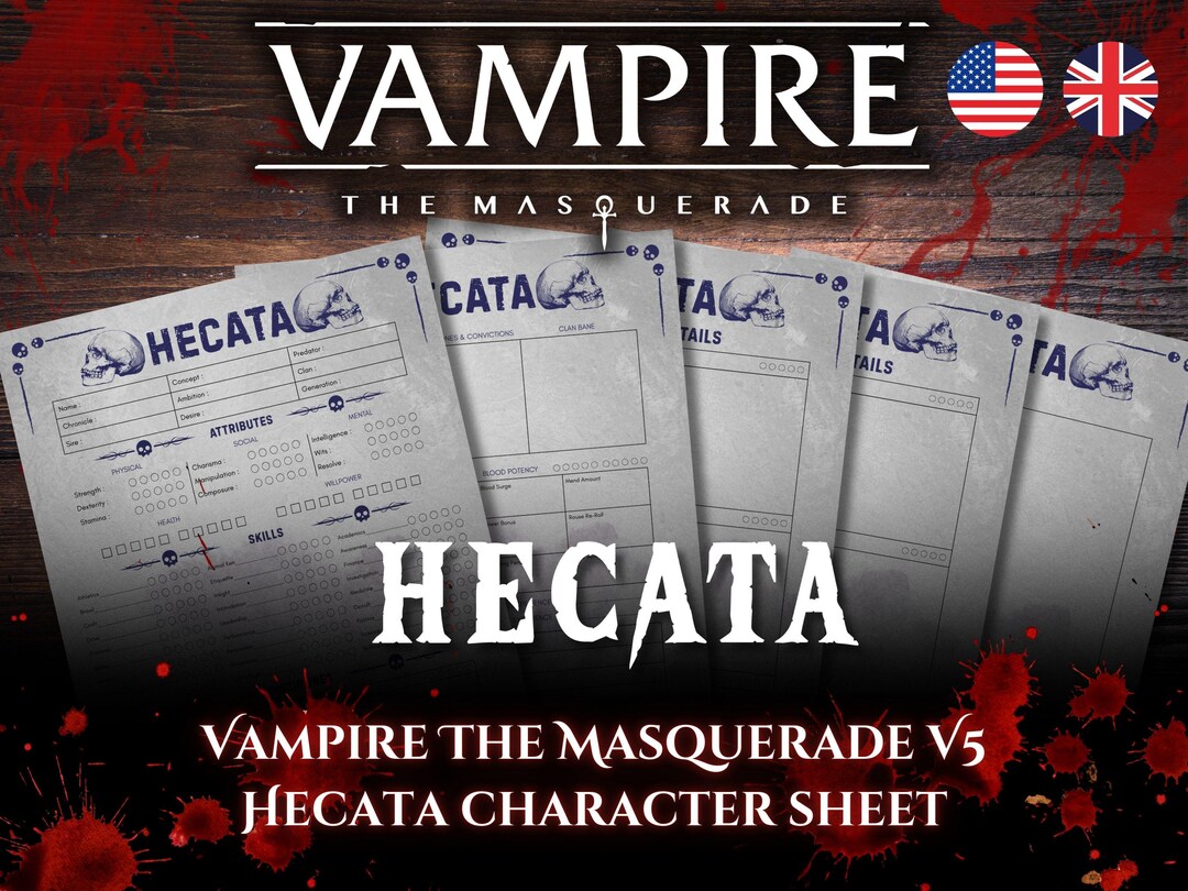 VTM Character Sheet Hecata – Vampire the Masquerade V5 Clan Sheet, 5 ...