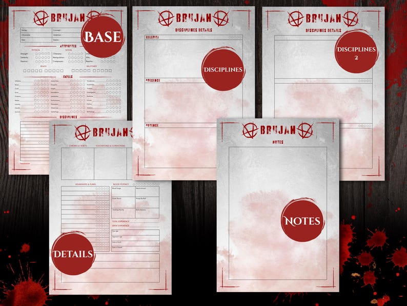 VTM Character Sheet Pack – Vampire the Masquerade V5, 80 Character ...