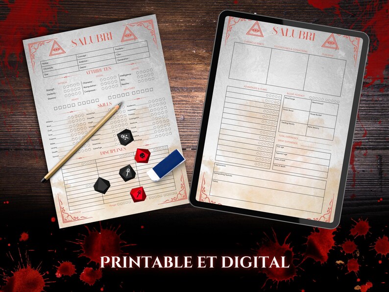 VTM Character Sheet Salubri – Vampire the Masquerade V5 Clan Sheet, 5 ...