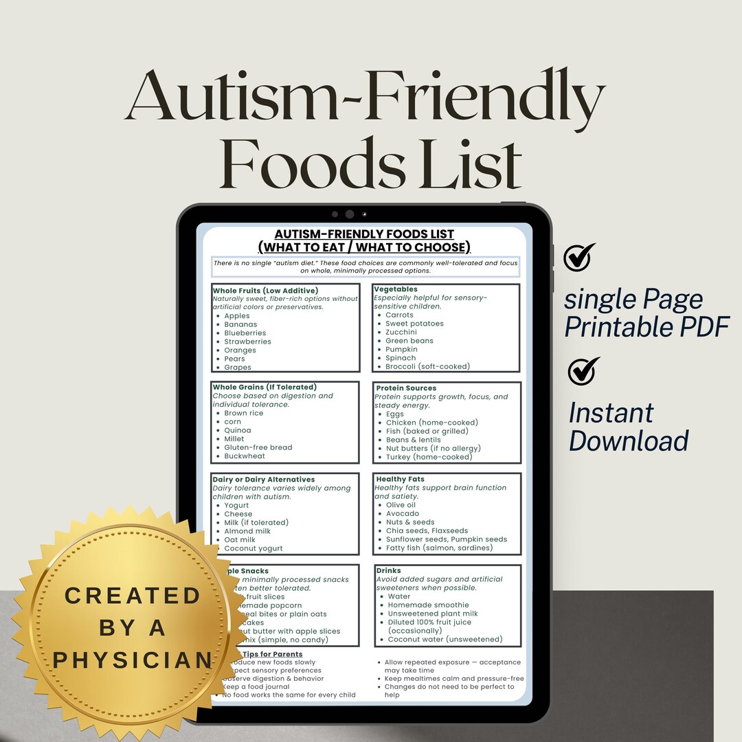 Autism Friendly Foods List | Sensory Friendly Nutrition Guide for ...