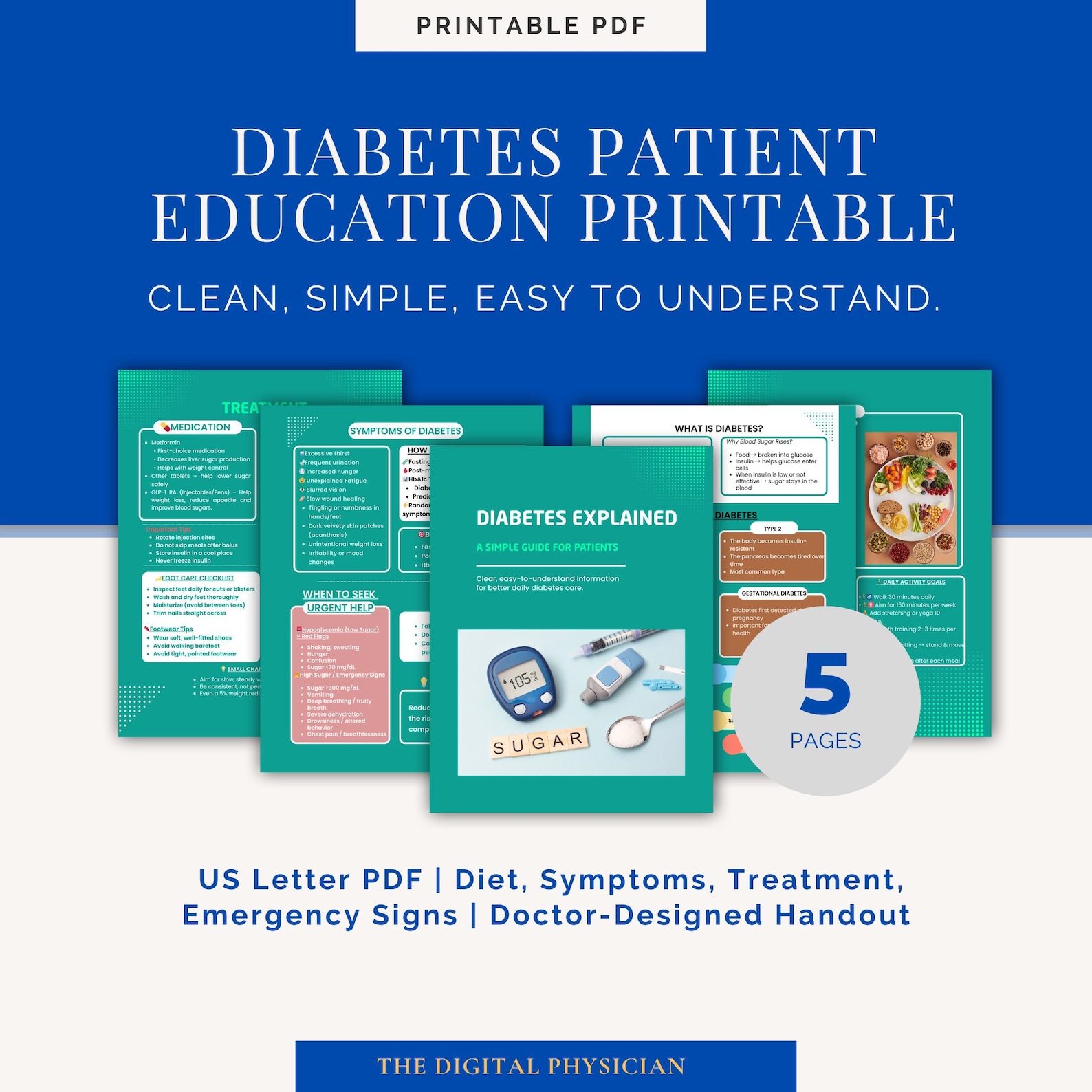 Diabetes Patient Education Printable | Diet, Symptoms, Treatment ...