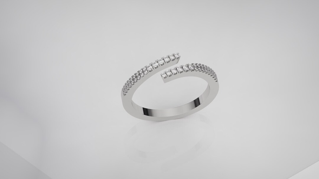 Open Wrap Lab Diamond Ring | 14K Gold or Platinum Spiral Band - Etsy
