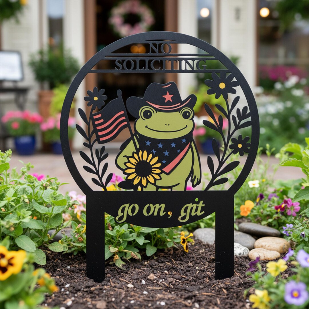 No Soliciting Sign With Cute Frog, Do Not Disturb Sign, Frog No ...