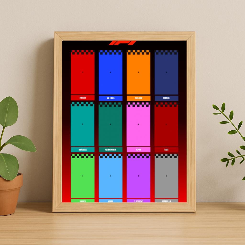 Mini F1 Car Display Print Red & Black Background (A4) - Etsy