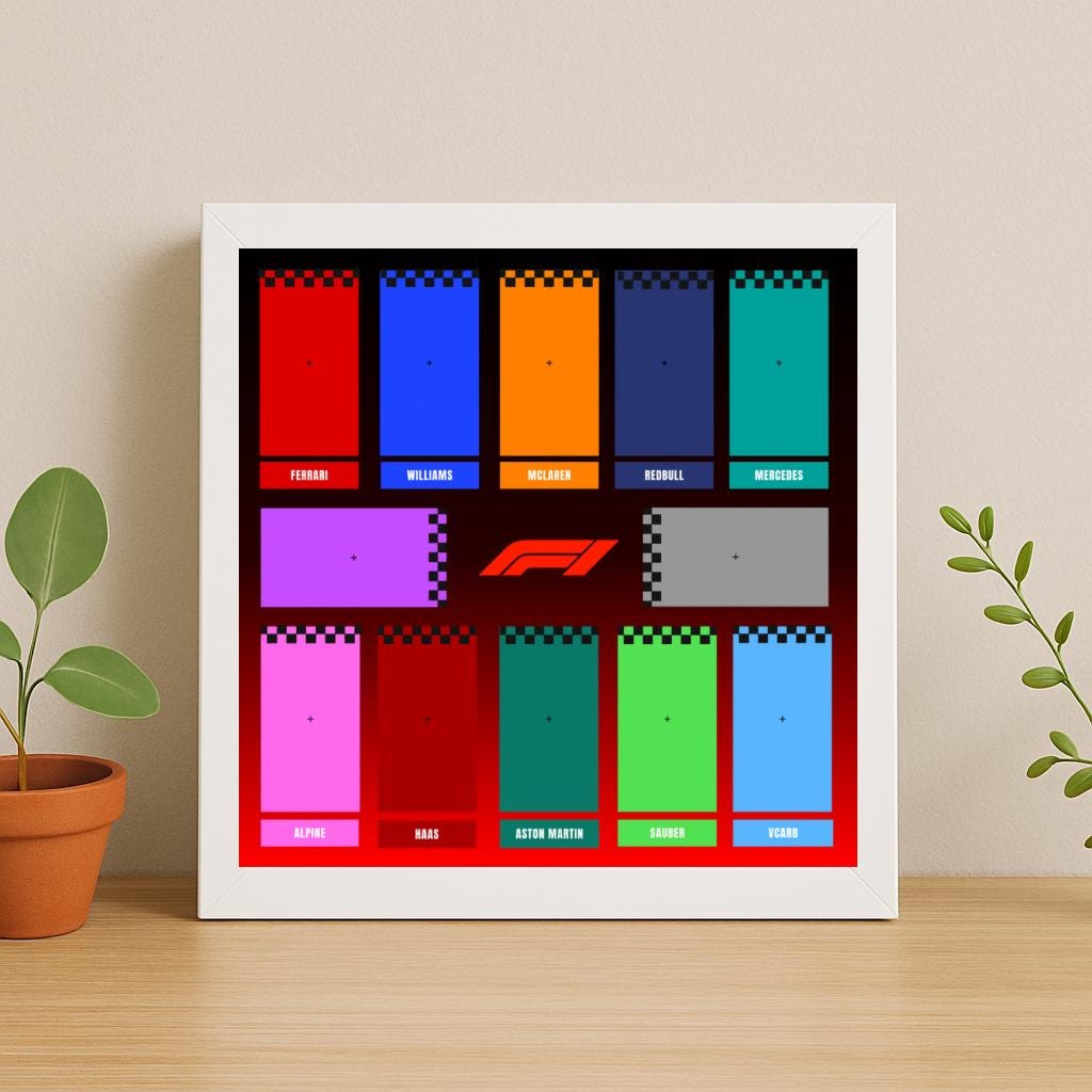 Mini F1 Car Display - SQUARE 25cm X 25cm Digital Print (red + Black ...