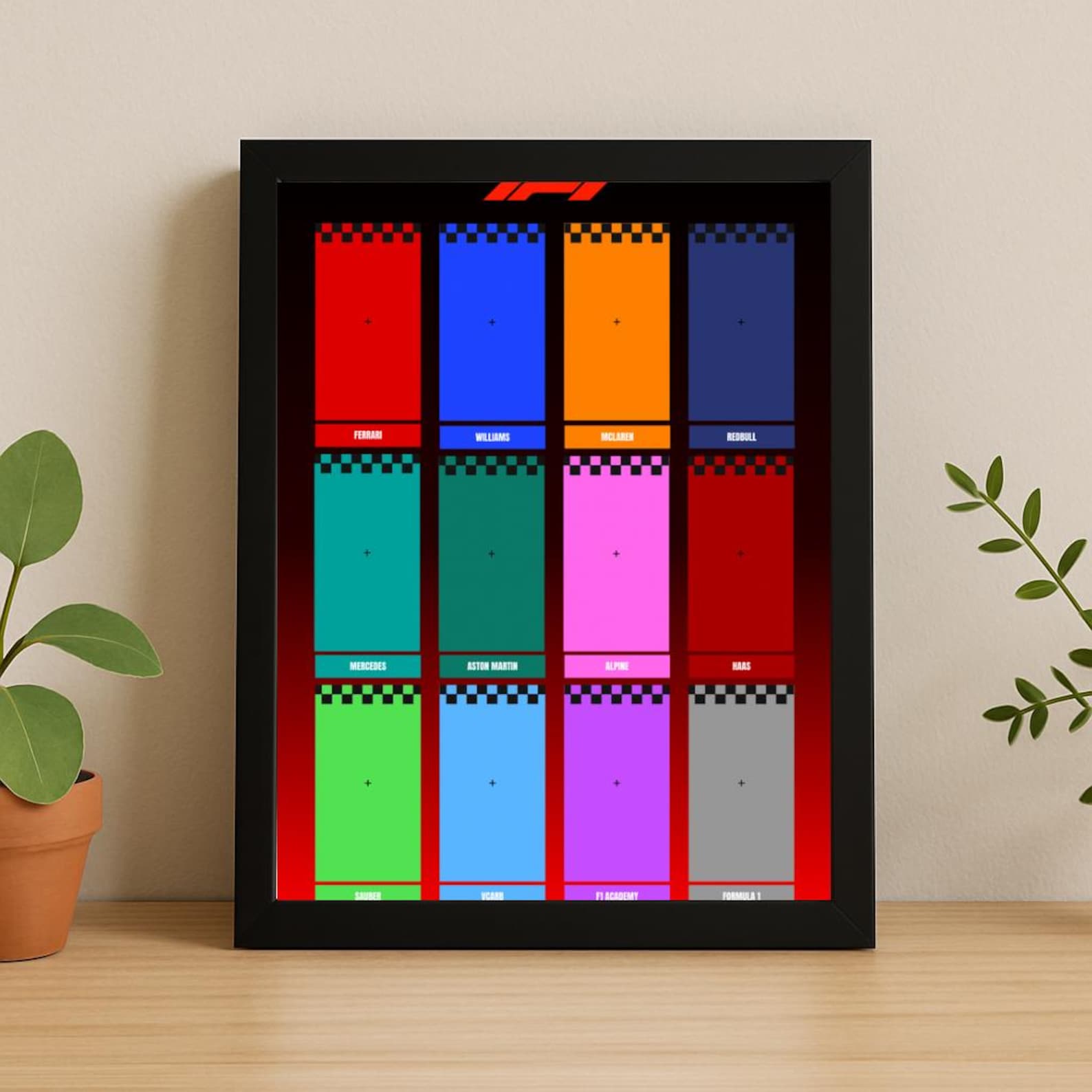 Mini F1 Car Display Print Red & Black Background (A4) - Etsy
