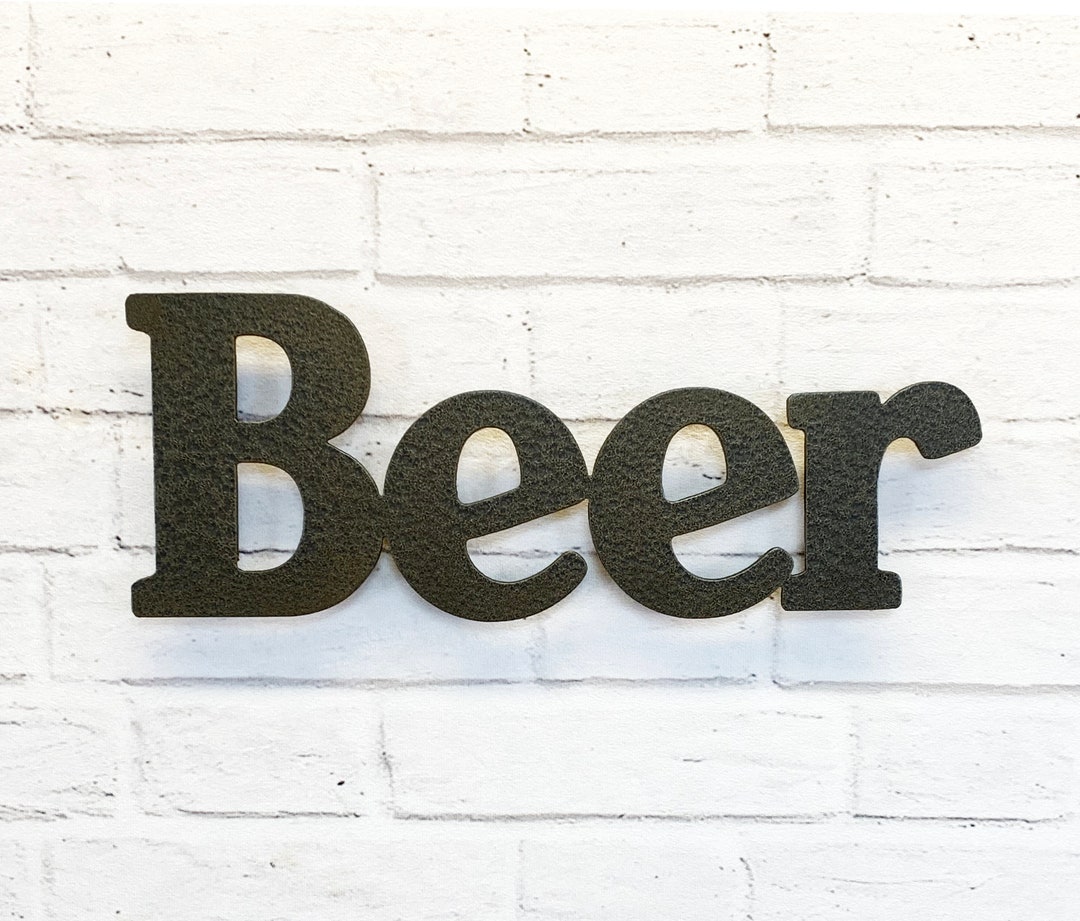 BEER Sign Metal Wall Art Home Decor Choose Your Size - Etsy