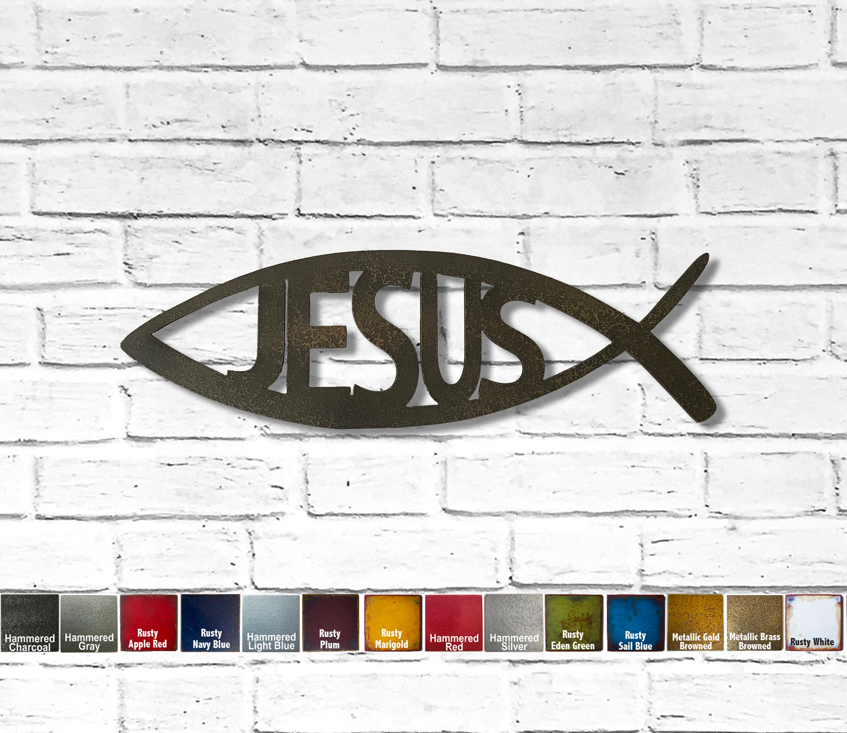 Hammered Metal Christian Fish