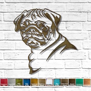Pug Metal Wall Art Home Decor Handmade Pugs Choose - Etsy