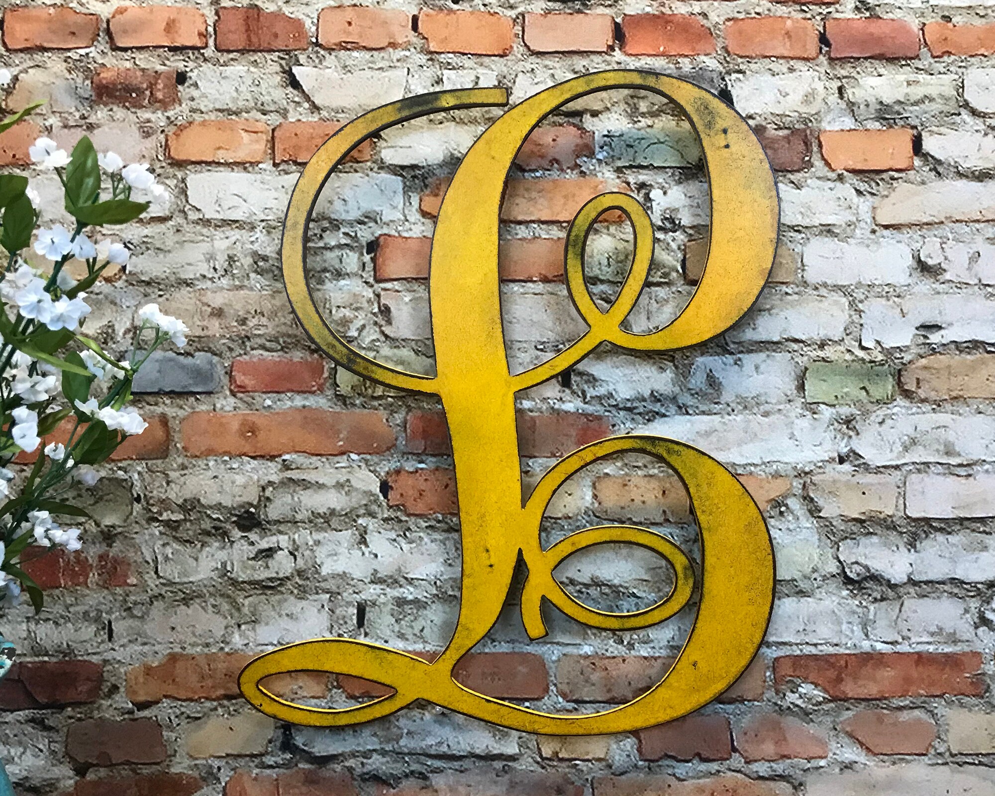 Letter L metal Wall Art Home Decor Choose 8 12 | Etsy