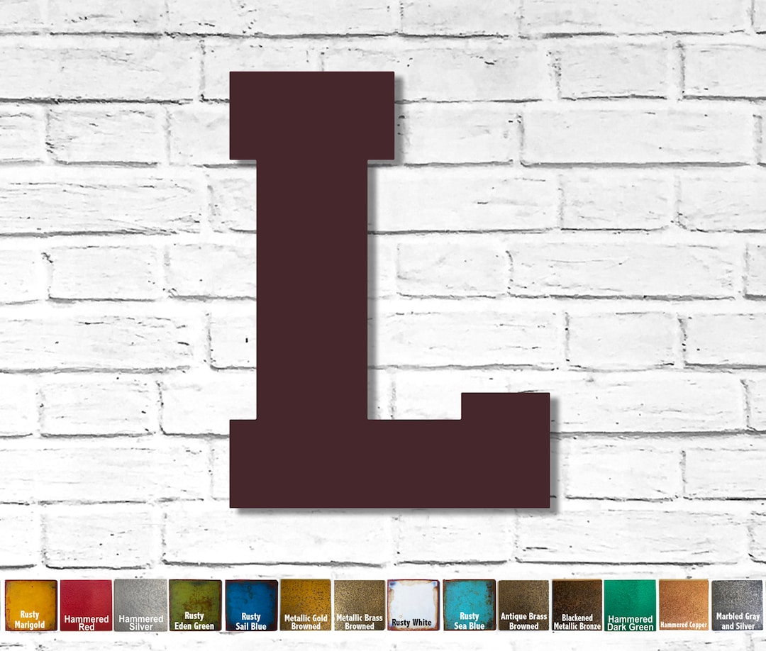 Metal Letter L 8, 12, or 16 Inch Tall Handmade Metal Wall Art Choose a ...