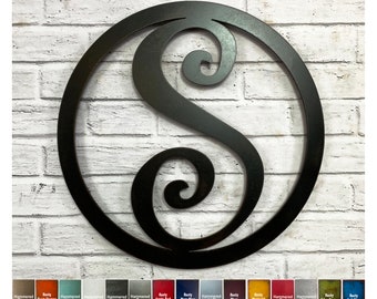 Encircled Metal Letter W Wall Art Choose 8 | Etsy