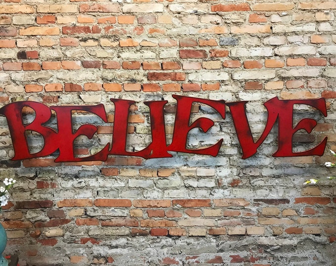Believe Word Art Metal Art Metal Wall Art Home Decor Metal - Etsy