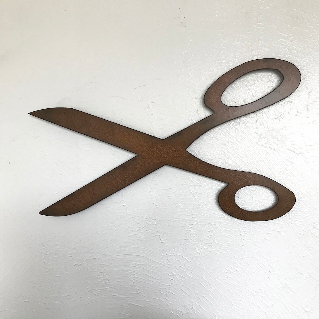Scissors Salon Sign Metal Wall Art Home Decor Handmade 24 Wide Choose ...