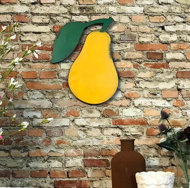 Pear Metal Wall Art Sign Home Decor Handmade Choose - Etsy