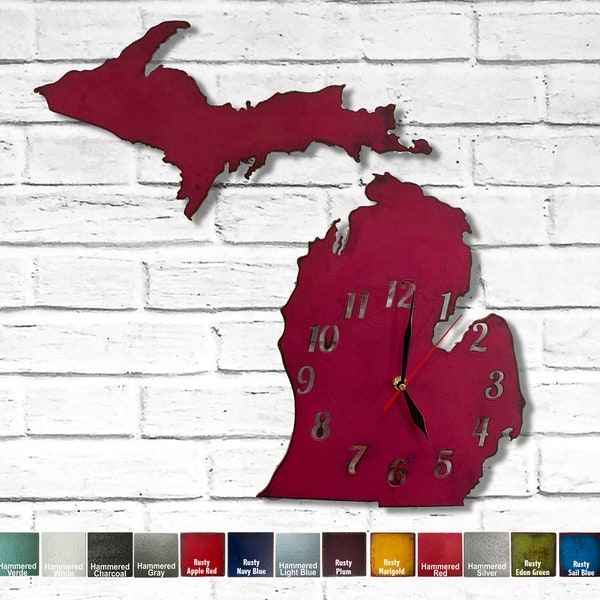 24" Michigan Wall Clock - Etsy