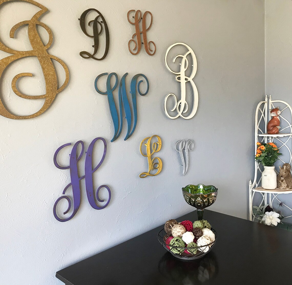 Letter L metal Wall Art Home Decor Choose 8 12 - Etsy