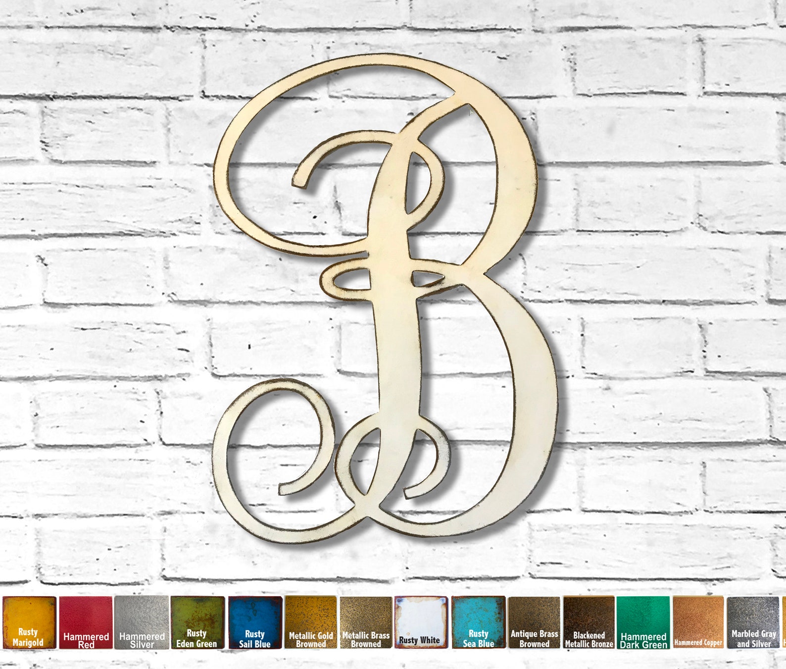 Letter B -metal Wall Art Home Decor- Choose 12", 16" or 22" Inch Tall ...