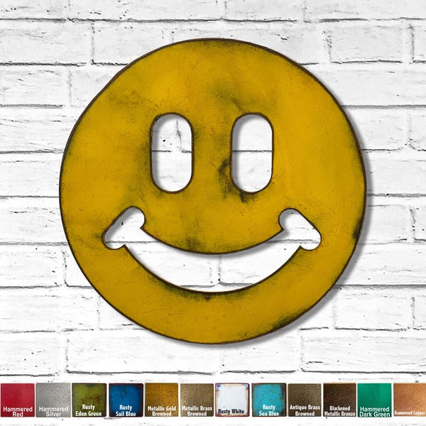 Smiley Face Metal Sign - Etsy