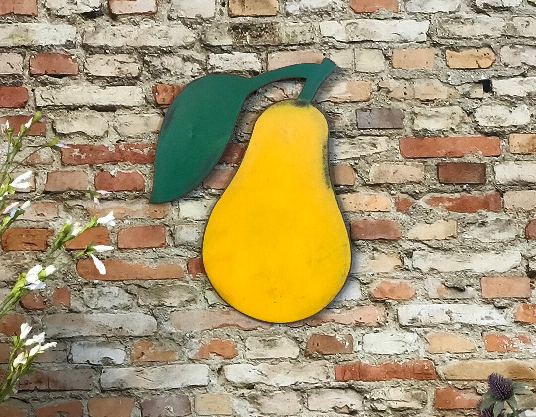 Pear Metal Wall Art Sign Home Decor Handmade Choose 8, 12 or 17 Tall ...