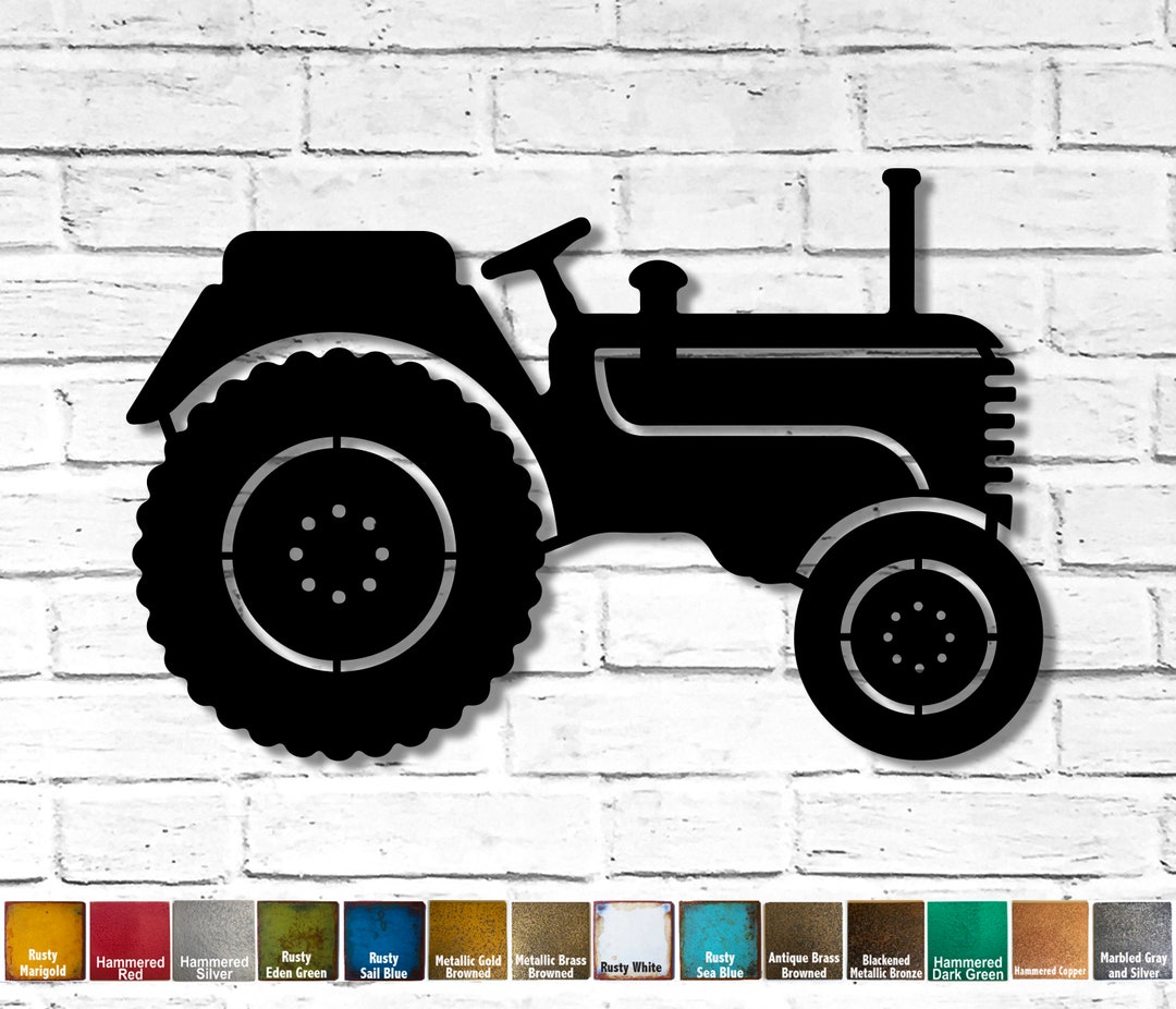 Farmhouse Tractor Metal Wall Art Home Decor Handmade Choose Your Size ...