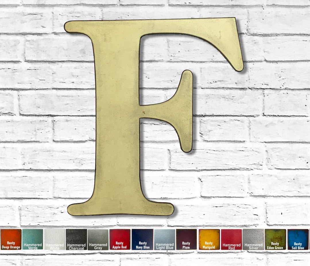 Metal Letter F 12, 16 or 22 Inch Tall Handmade Metal Wall Art Choose ...