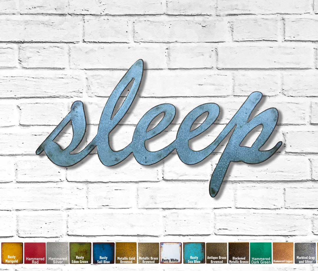 Sleep Sign Metal Wall Art Home Decor Handmade Choose Your Size 13, 17 ...