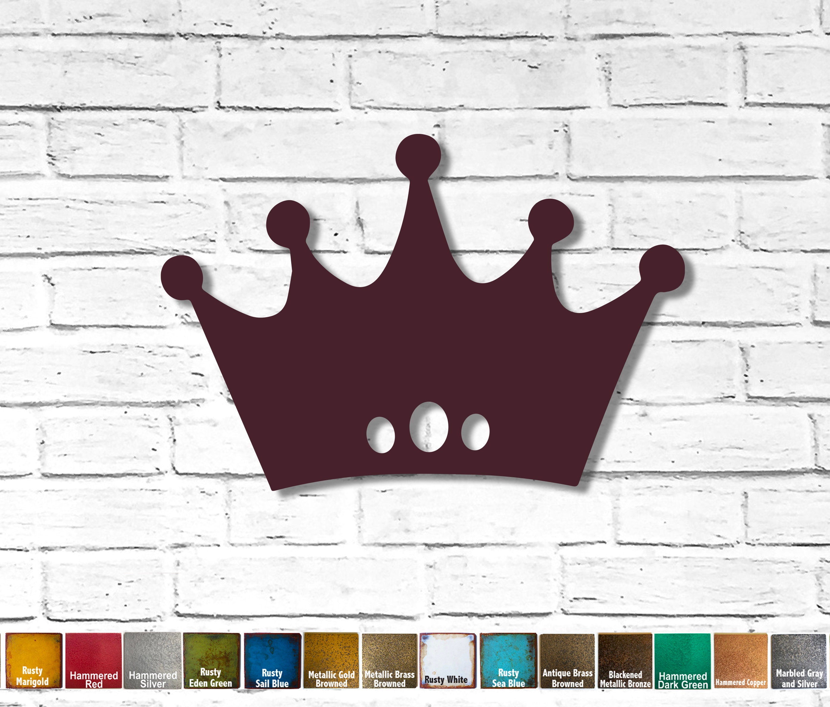 Crown Metal Wall Art Home Decor Handmade Choose your | Etsy