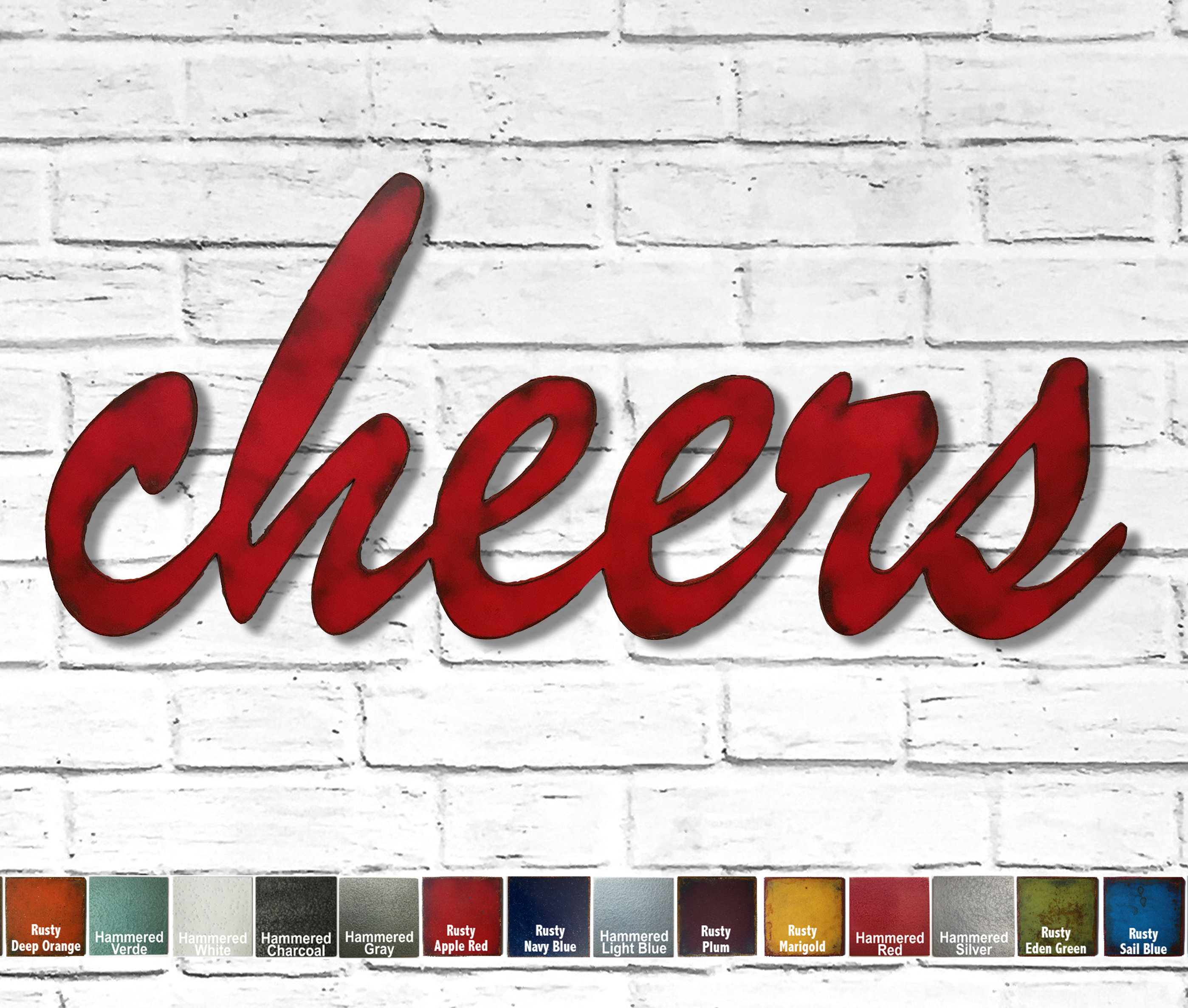 Cheers Metal Bar Sign – Custom Width, Patina Color Wall Art - Etsy