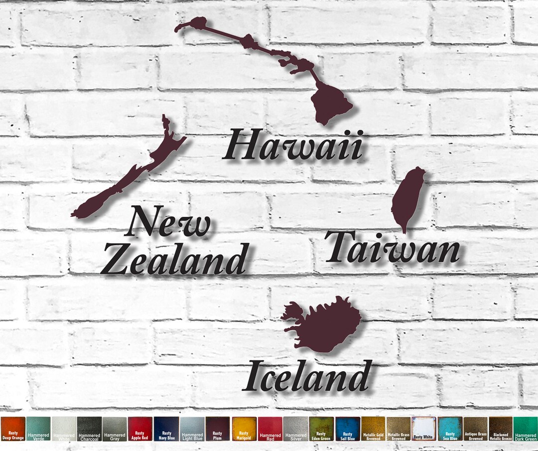 Small Islands and Countries to Add on to the World Map Metal Wall Art ...