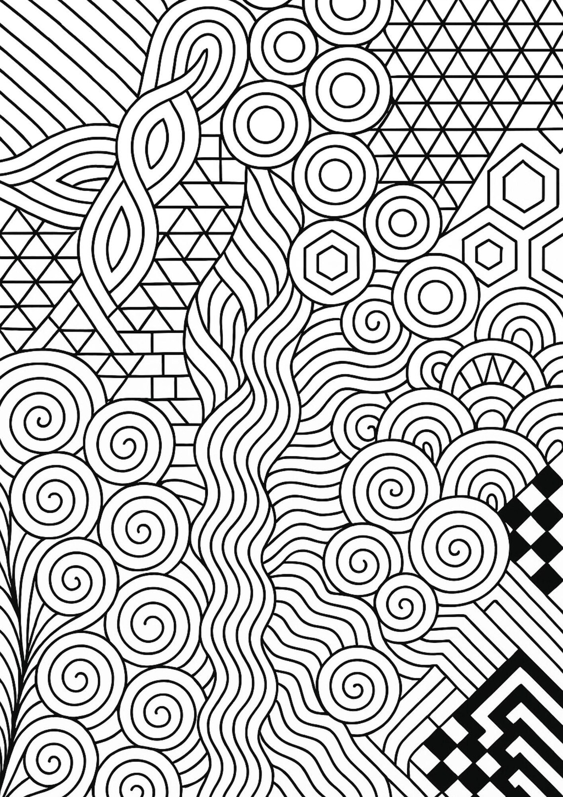 Mandalas & Zentangles Coloring Book: Abstract Geometric Patterns ...