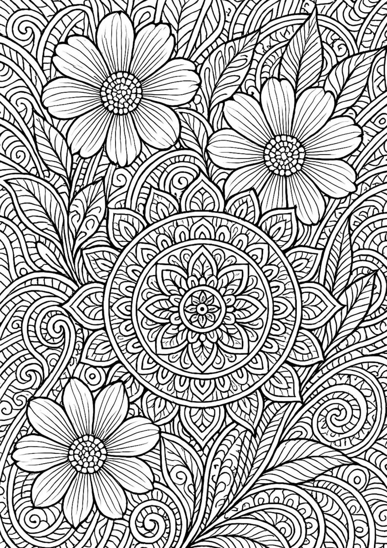 Mandalas & Zentangles Coloring Book: Abstract Geometric Patterns ...