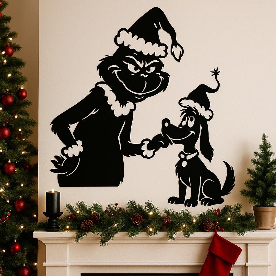 X-mas Grinch and Max Dog Christmas Decor DXF SVG – CNC Plasma Cutting ...