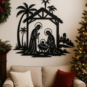 Belén navideño, decoración navideña DXF SVG– Archivo de corte por ...