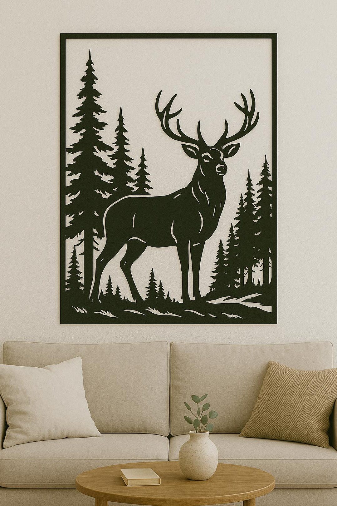 Deer in Forest Wall Art Wild Nature DXF SVG – CNC Plasma Cutting File ...