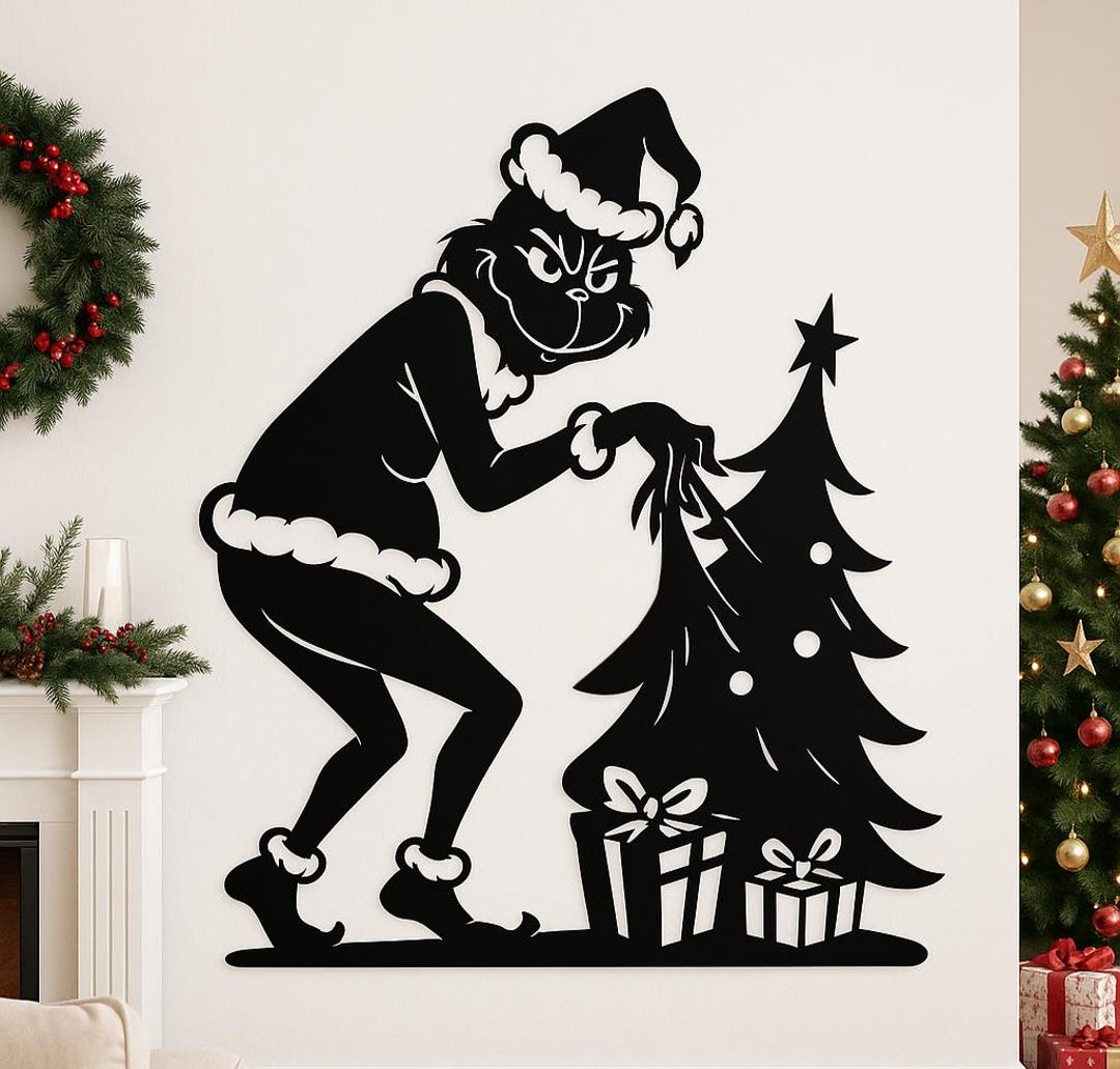 Grinch Christmas Decor DXF SVG– CNC Plasma Cutting File, Grinch Vector ...